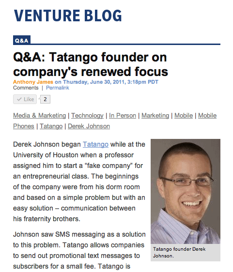 TechFlash Q&A With Tatango CEO | Tatango